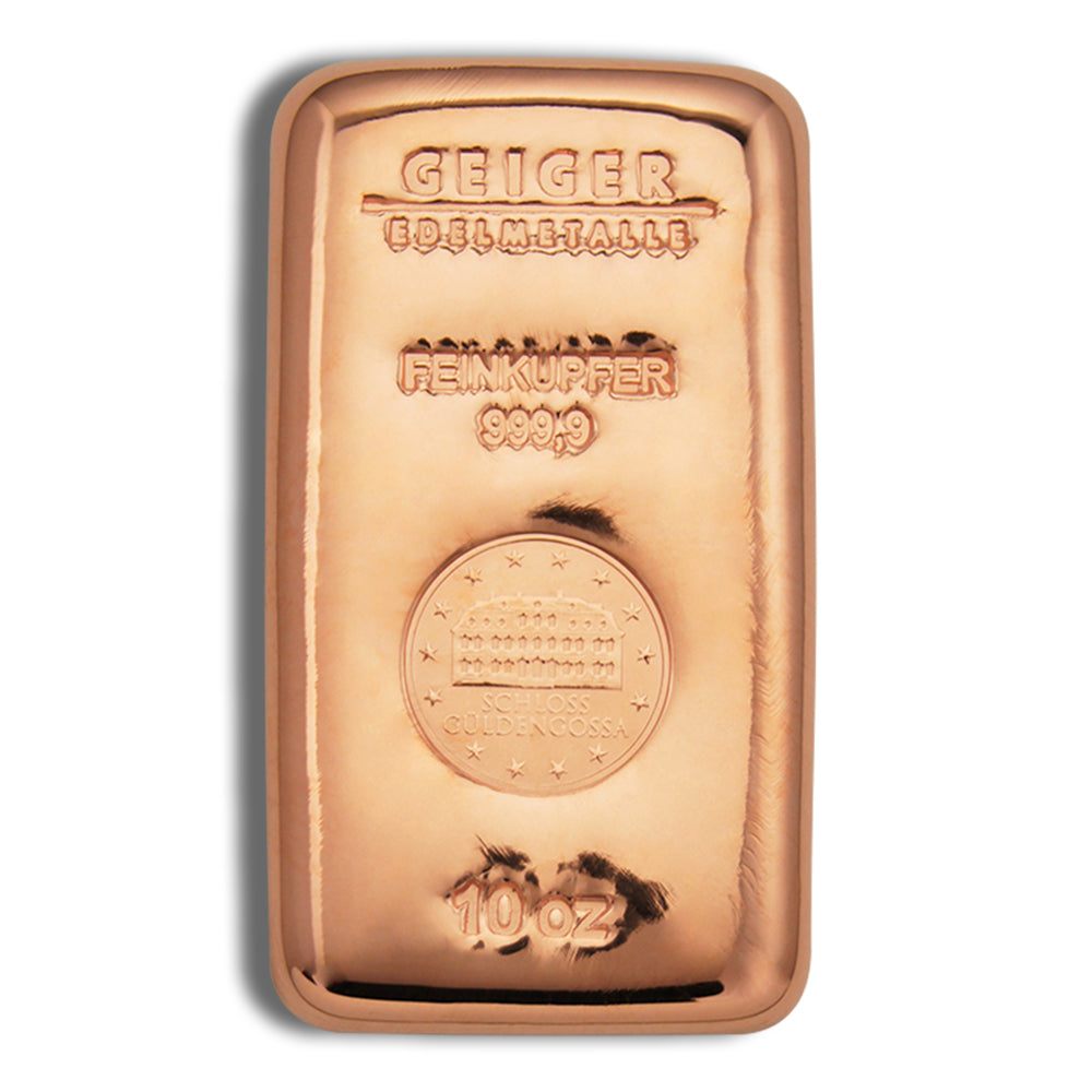 10 oz Copper Bar - .999 Purity - Geiger Edelmetalle – BGS