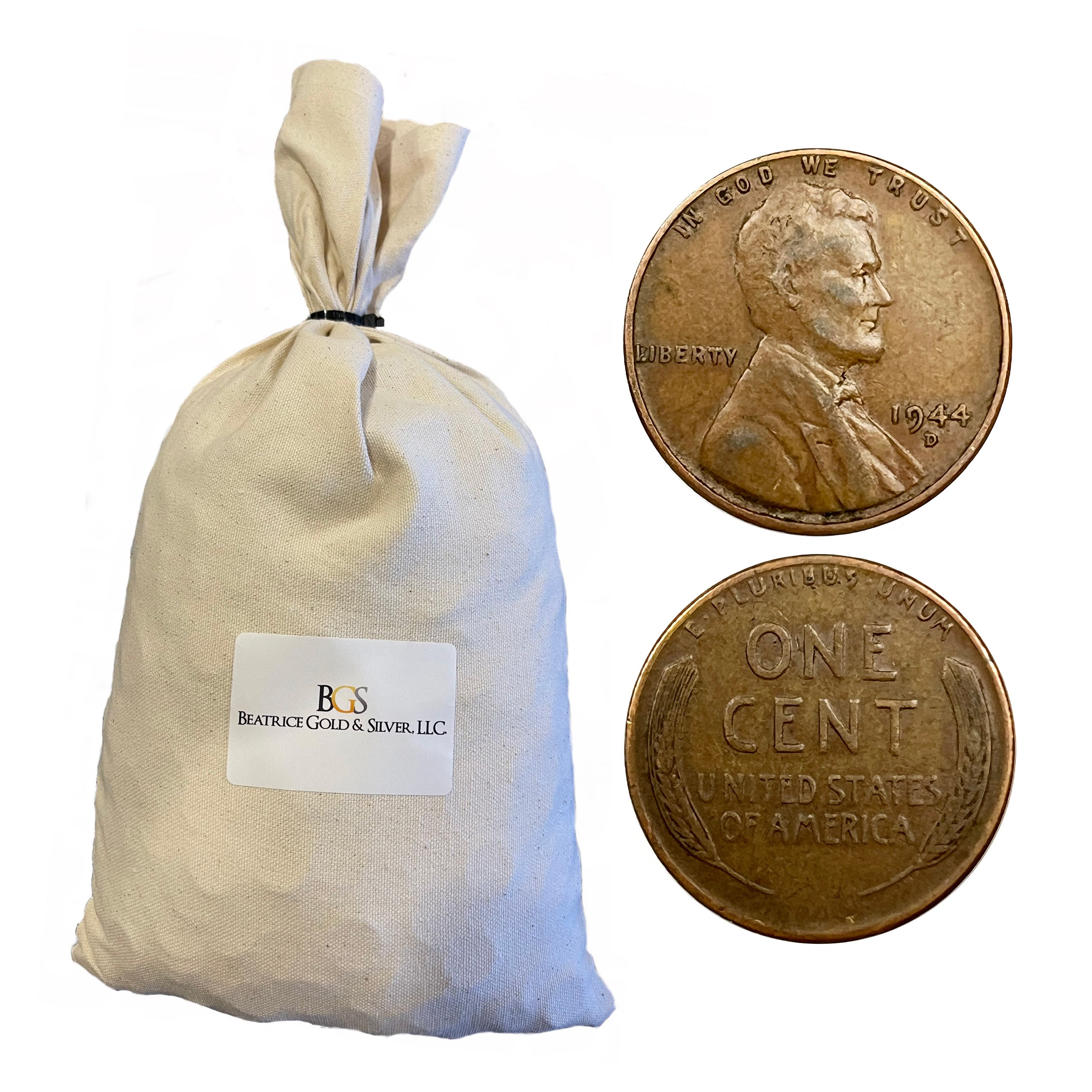 Wheat Cent Copper Penny Bag - 1940-1958 - 5000 count – BGS